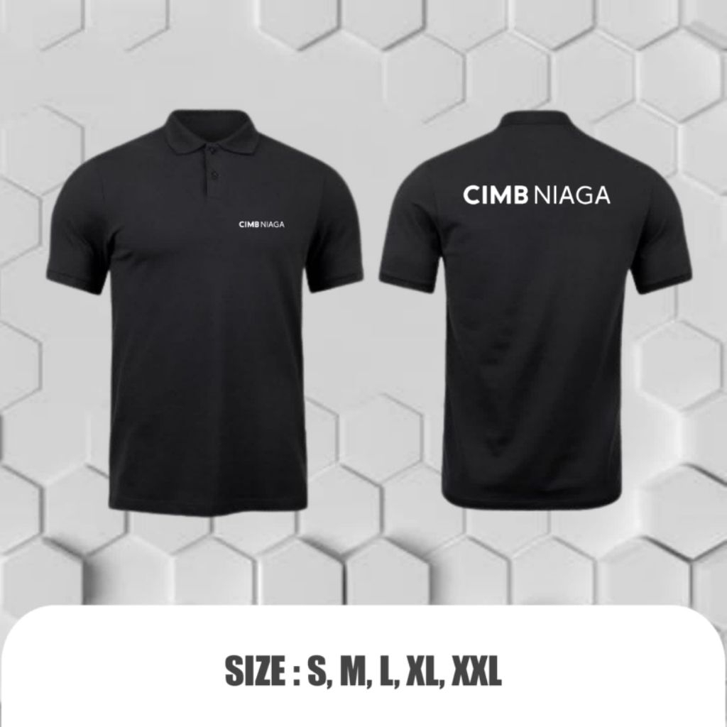 BANK CIMB BRAND POLO T-SHIRT FRONT BACK SIMPLE LOGO | Shopee Malaysia