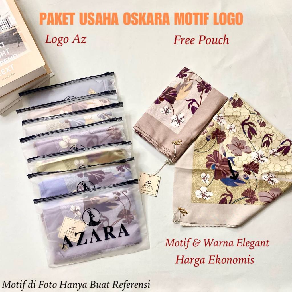 OSKARA RECTANGULAR HIJAB PACKAGE MOTIF POUCH METAL LOGO CONTENTS 5/8 ...