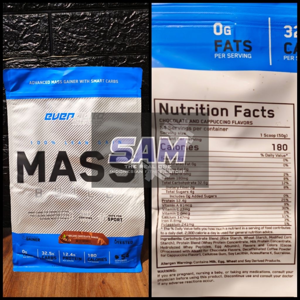 Fitness Supplement EVERBUILD Mass Build 6 lb Malang Ever Build Weight ...