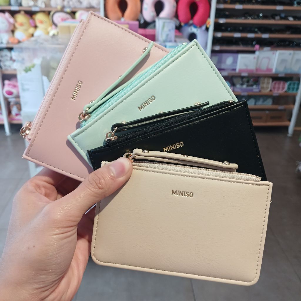 MINISO Zipper Coin Purse (Light Pink, Light Green, Black, Apricot ...