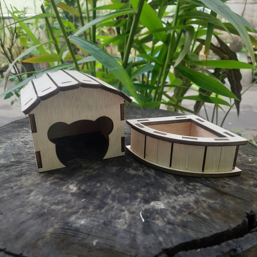 Mini Hamster House and Hamster Feeder | Shopee Malaysia