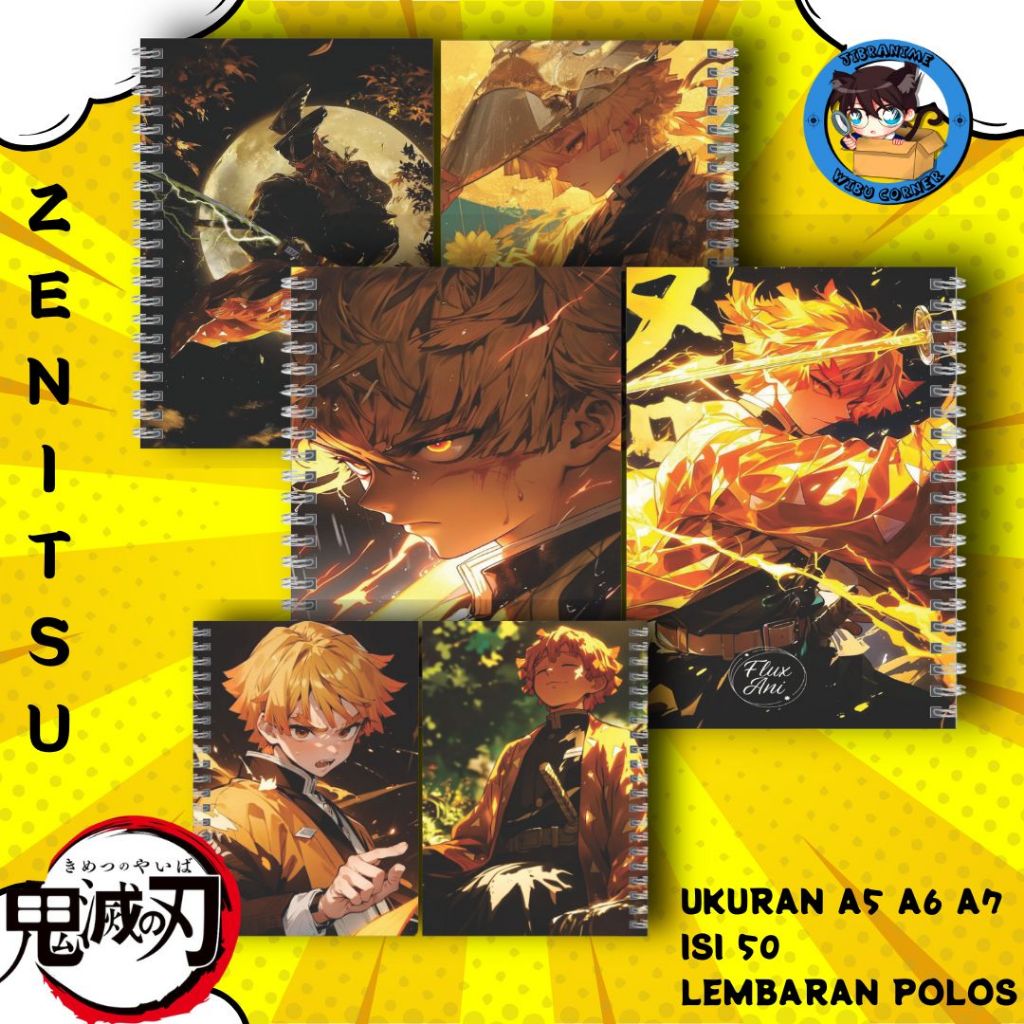 NOTE BOOK ZENITSU KIMETSU NO YAIBA / NOT BOOK ANIME KIMETSU NO YAIBA ...