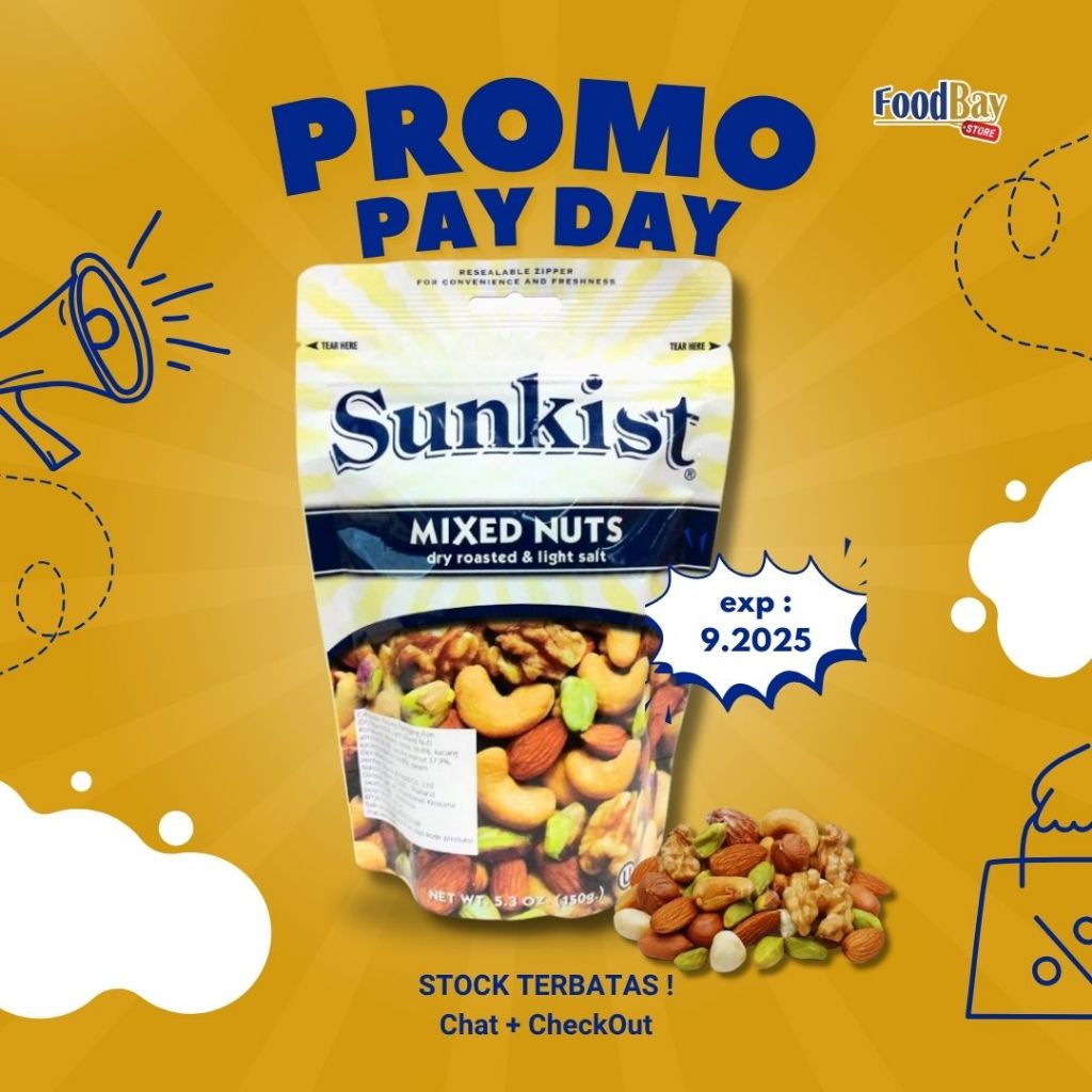 SUNKIST Dry Roasted & Light Salt Mixed Nuts Mixed Nuts 150 Gr | Shopee ...