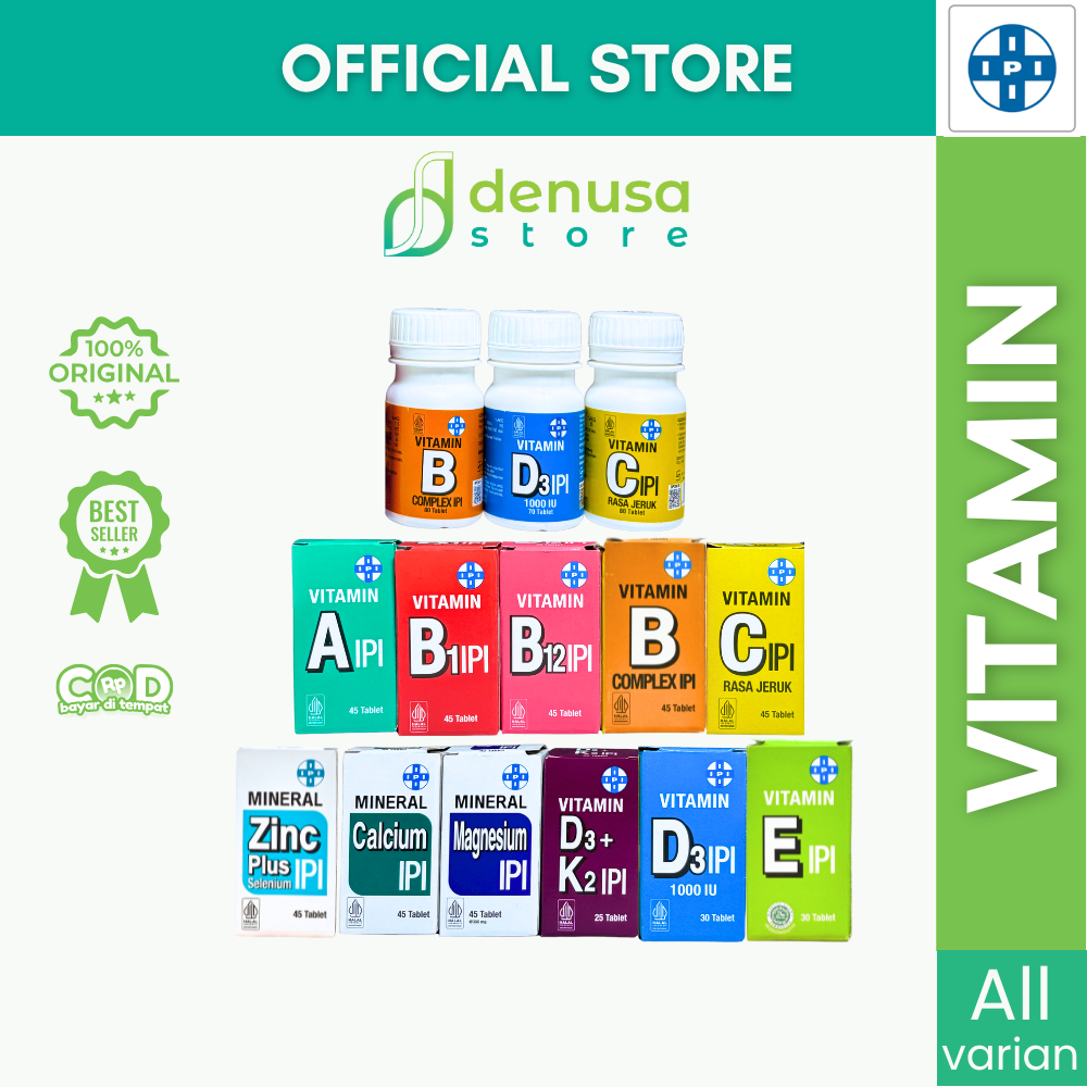DENUSA - IPI Vitamin ALL VARIANTS | AB Complex B1 B12 C D3 + K2 1000 IU ...