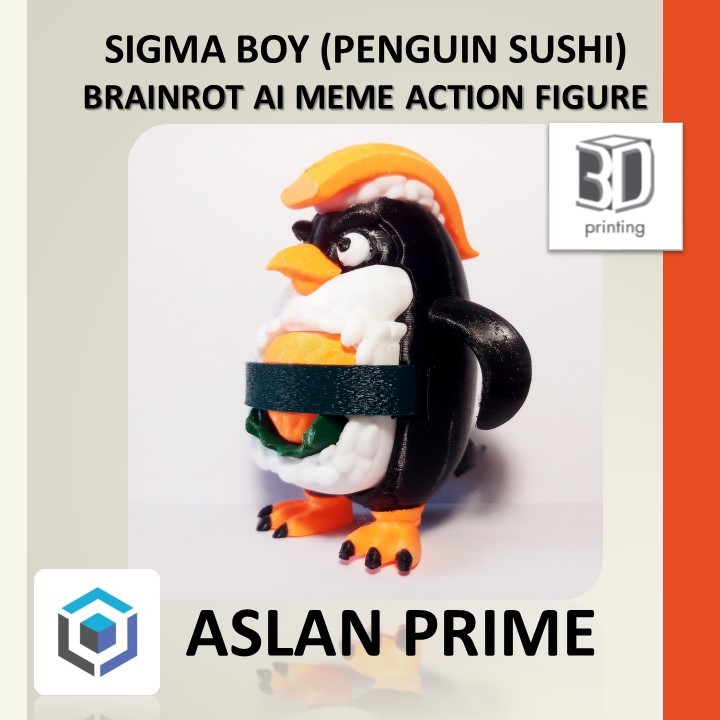 SIGMA BOY PENGUIN SUSHI ARTICULATED ACTION FIGURE 3D Print Toy Viral ...