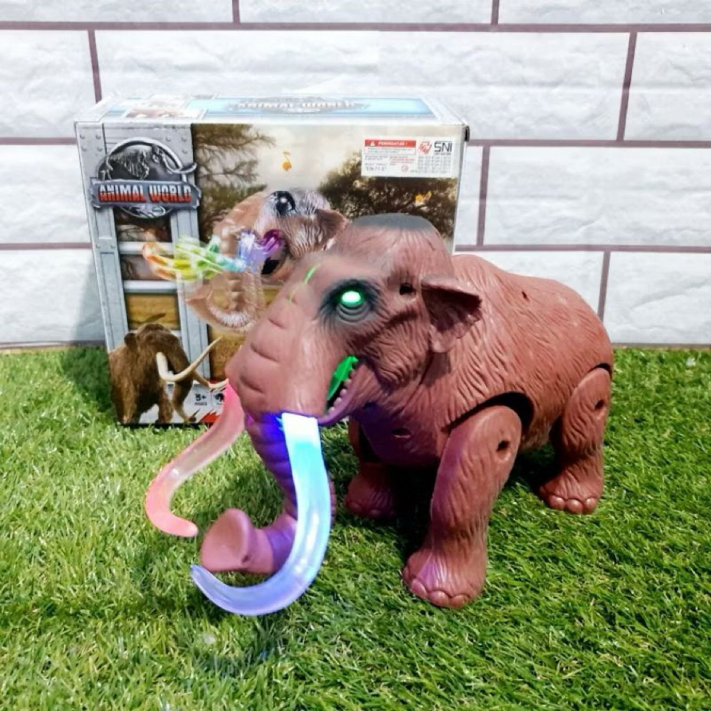 MAMMOTH ELEPHANT TOY CAN WALK WITH LIGHT SOUND - ANIMAL EDUCATIVE ...
