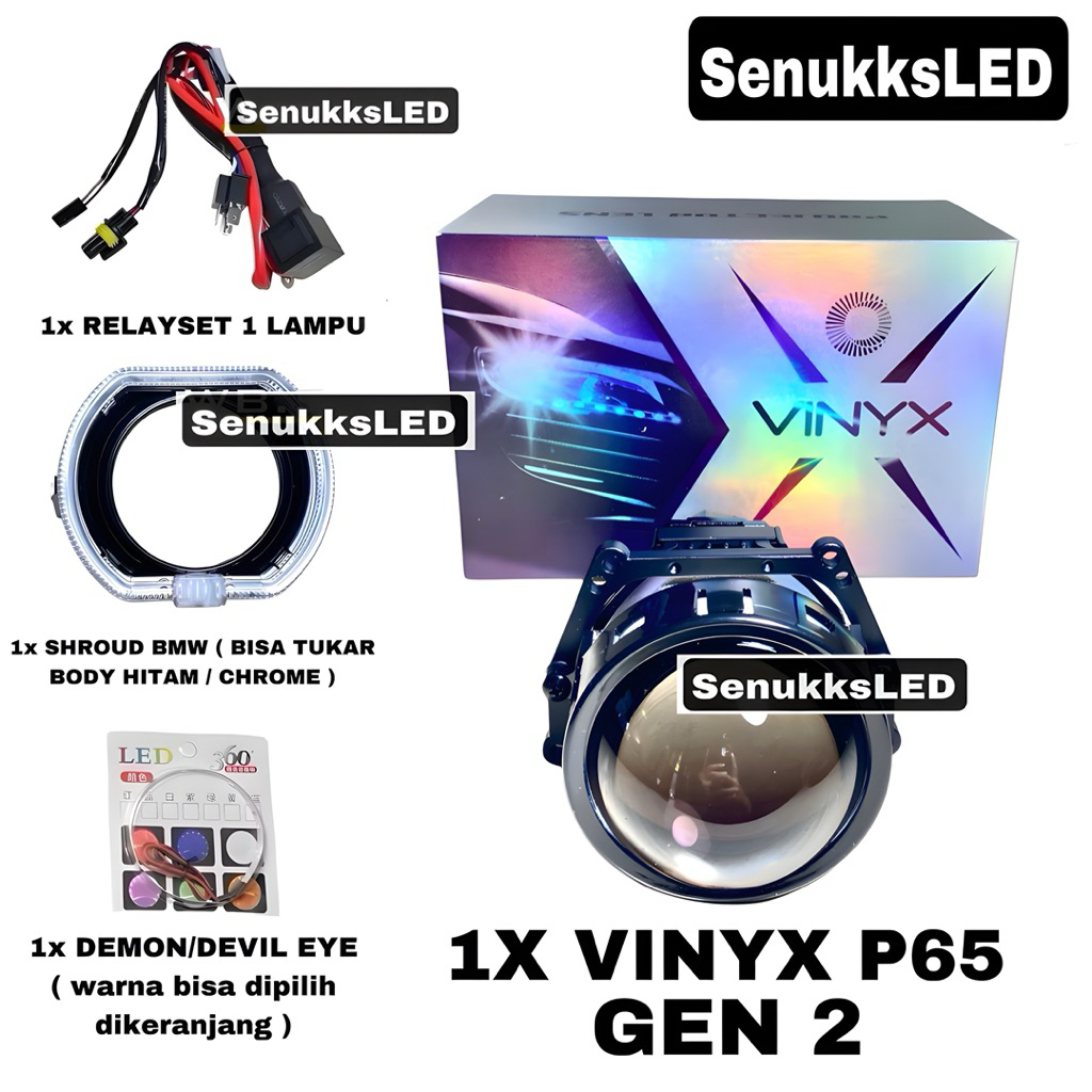 Complete PACKAGE Biled Vinyx P85 P70 P75 P65 GEN 2 3 inch Purple lens ...