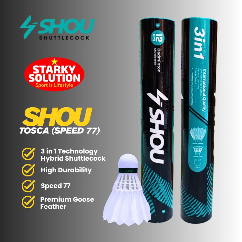 Shuttlecock 3 in 1 SHOU TOSCA Badminton Shuttlecock 3in1 Goose Feather ...