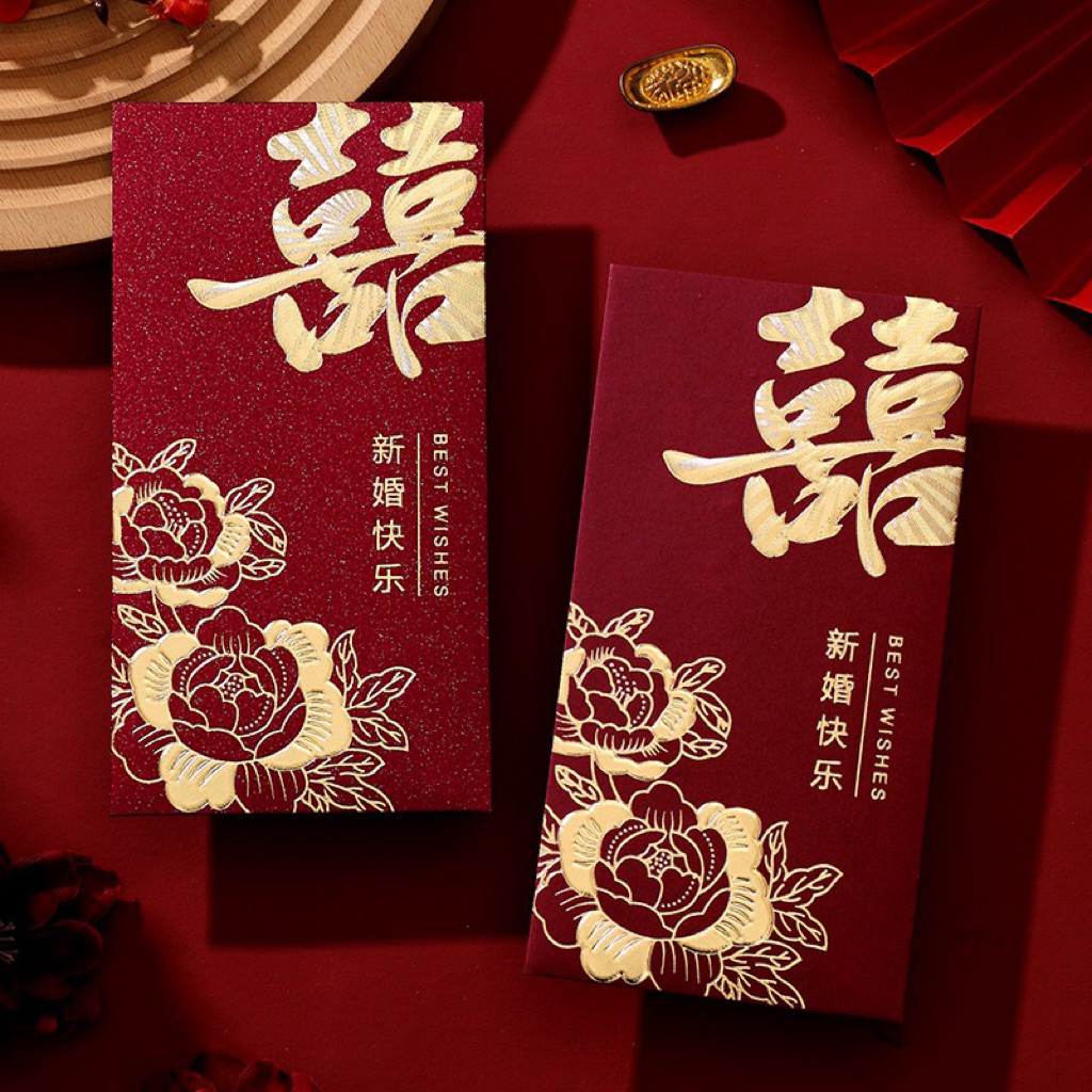MERAH NEWEST 6pcs Long Wedding Angpao THICK 2026 Premium Red Wedding ...