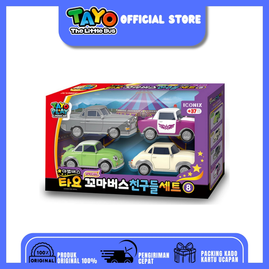Tayo The Little Bus toy 120011 4 Style Mini Cars Set of 8 | Shopee Malaysia