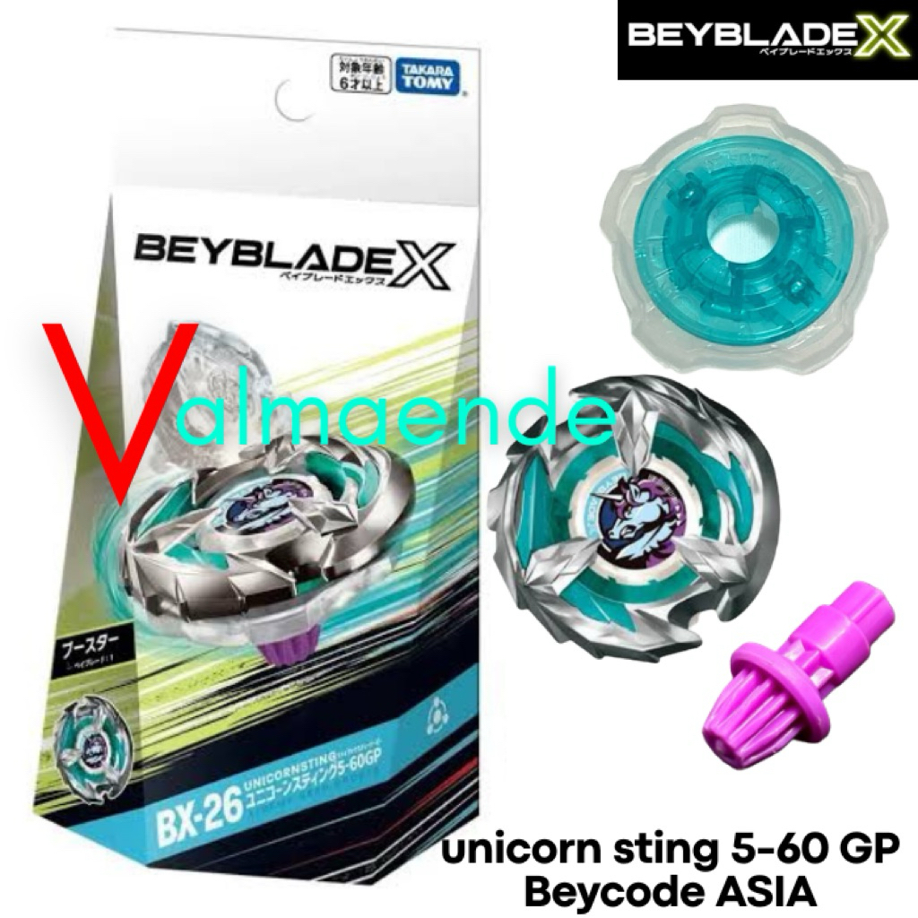 Beyblade X BX-26 Unicorn Sting 5-60 Gear Point Beycode Asia New ...