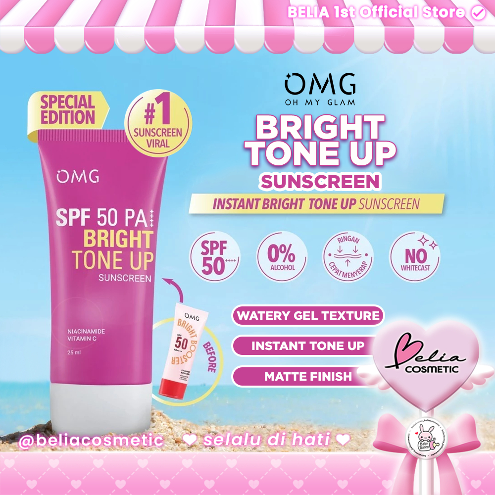 BELIA OMG Oh My Glow Bright Tone Up UV Barrier Sunscreen SPF 50 PA++ ...