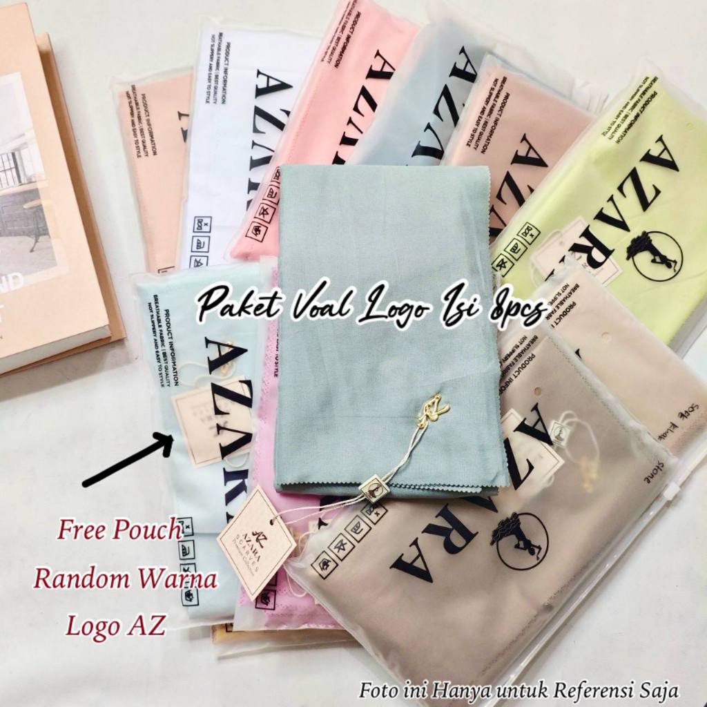 OSKARA PLAIN LC VOAL PREMIUM HIJAB PACKAGE PACKAGING POUCH METAL LOGO ...