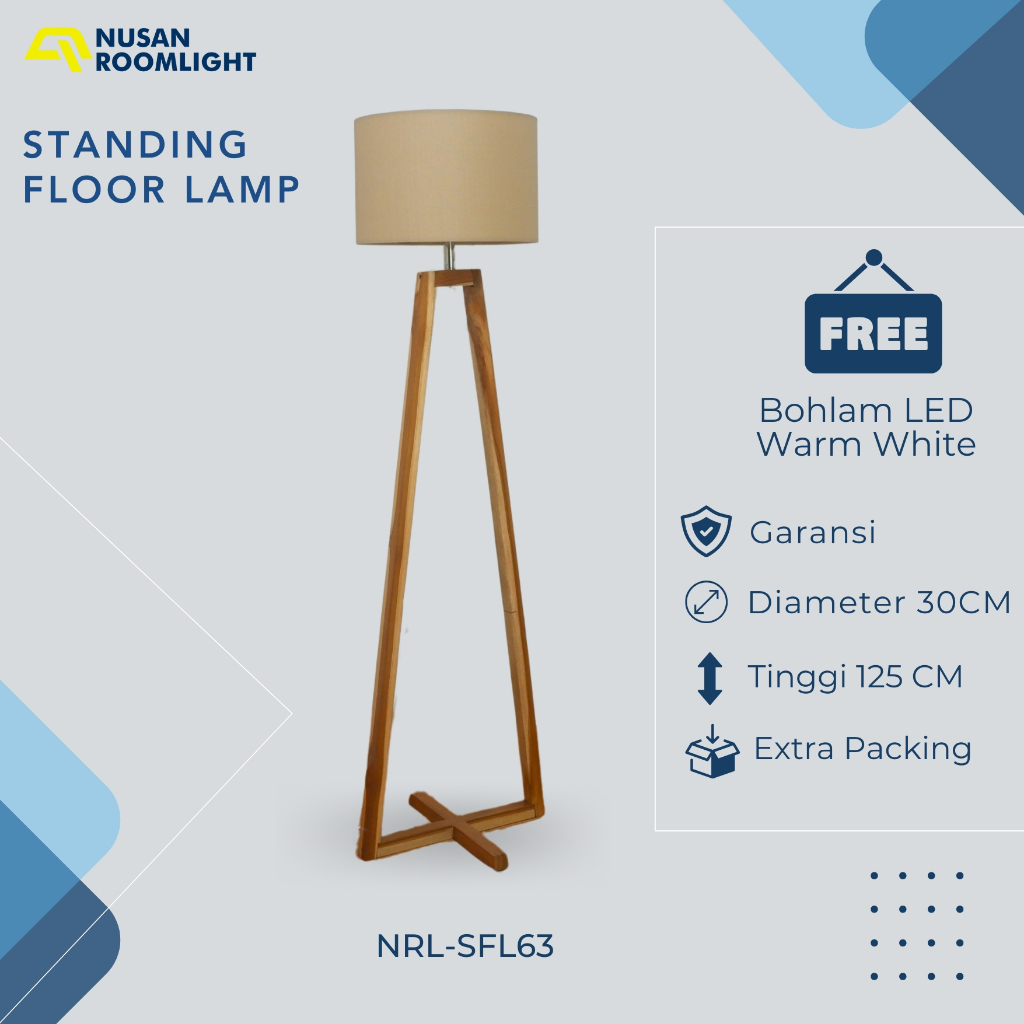 Standing Floor Lamp Standing Floor Lamp NRL-SFL63 Cream Aesthetic ...