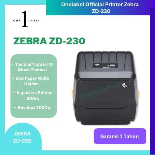 ONELABEL PROMO BARCODE PRINTER ZEBRA ZD230/ZD-230 REPLACEMENT GT-820 ...