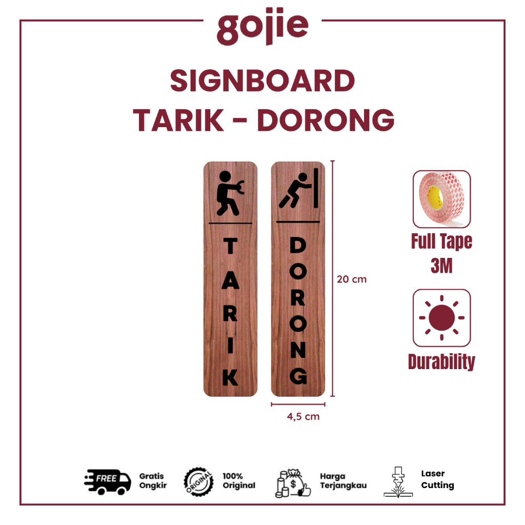 UNIQUE WOODEN PULL-OUT SIGN BOARD | SIGNAGE WOOD PATTERN FULL TAPE 3m ...