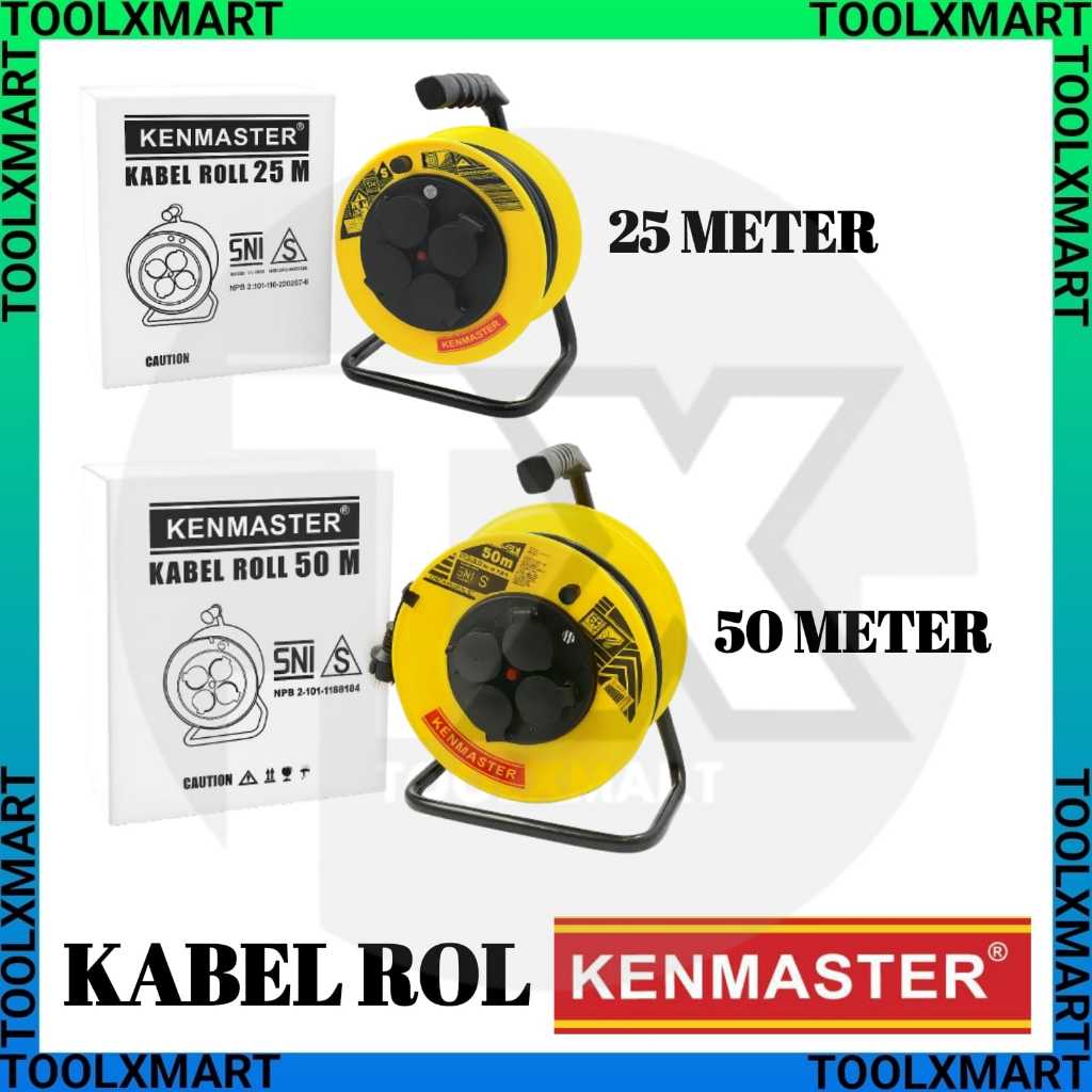 25M / 50M SNI Roll Cable - 4 Hole Socket Electric Roll Cable Safe ...