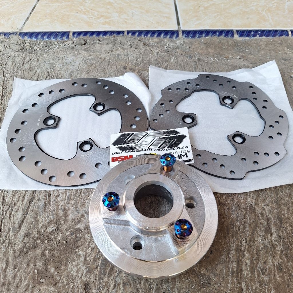 Plendes Rear Disc Adapter Satria FU Hole 3 Small Drum Set PNP Supra ...