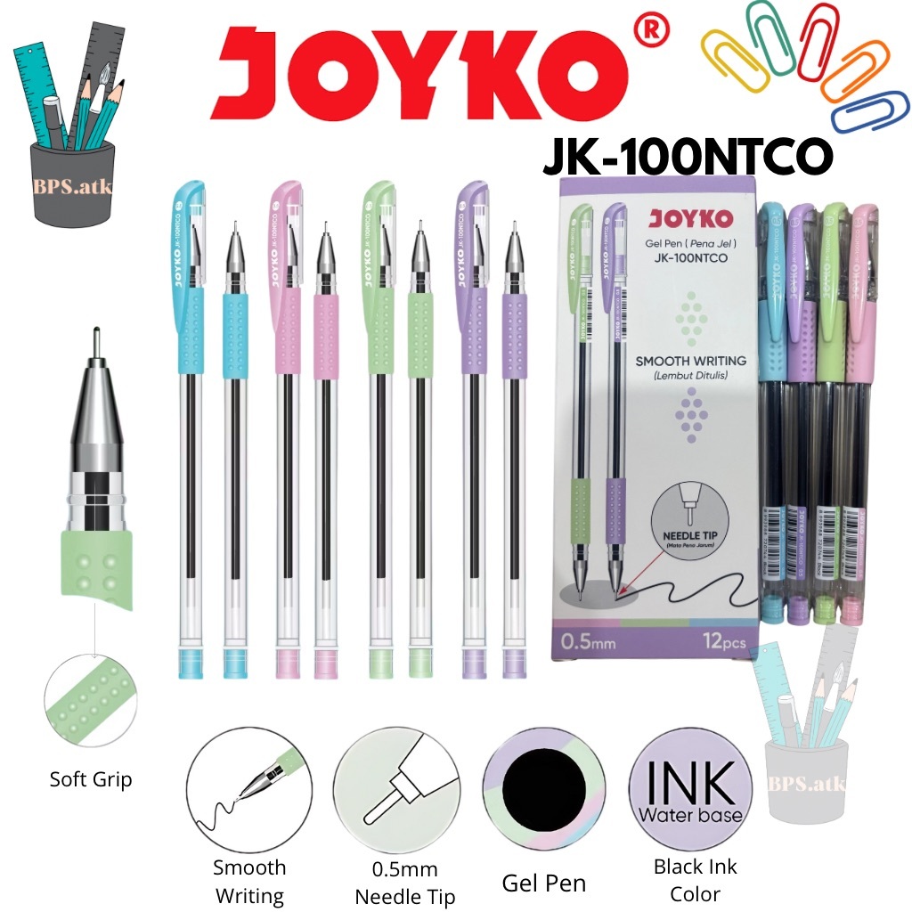 (12 pcs) JOYKO Gel Pen JK-100NTCO 0.5 mm Pastel Color Pen | Shopee Malaysia
