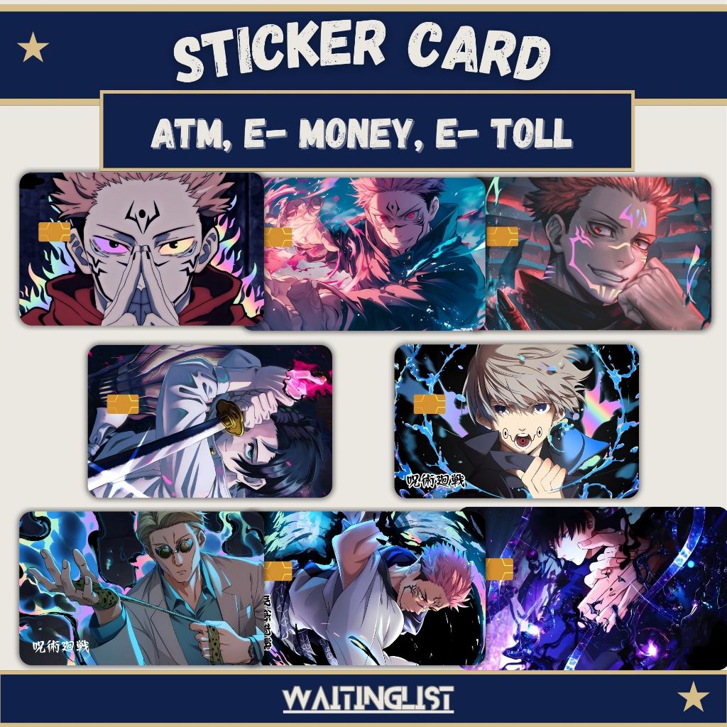 Sticker Skin Card ATM E-M0ney E-Toll Sukuna Nanami Inumaki Anime ...