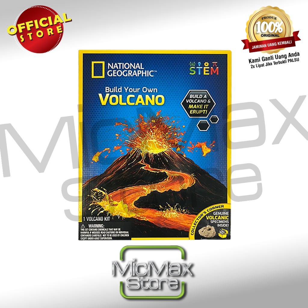 STEM NAT GEO National Geographic Build Your Own Volcano Kit Erupting ...