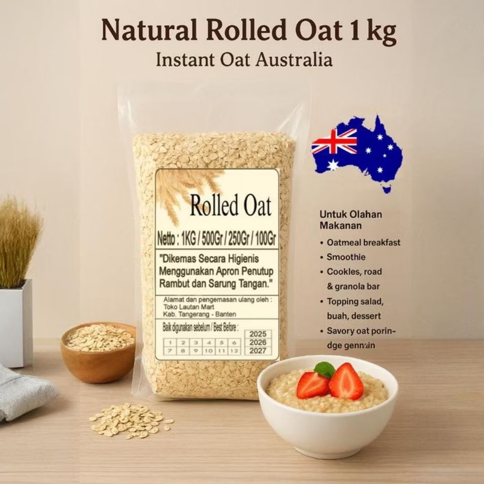 Rolled Oat 1 Kg / Instant Oat – High-Fiber Australian Oatmeal for Diet ...
