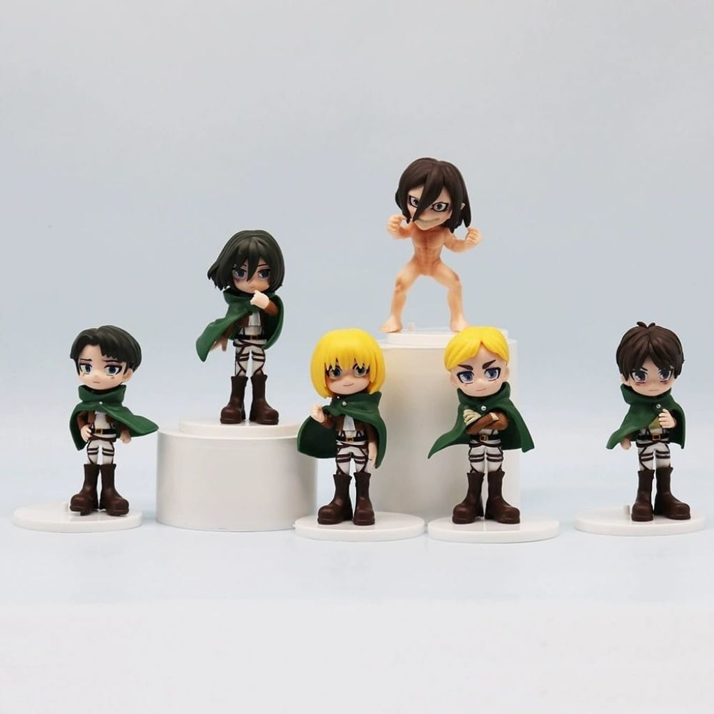Attack On Titan Chibi Figure Large 9cm Eren Yeager Characters / Levi ...