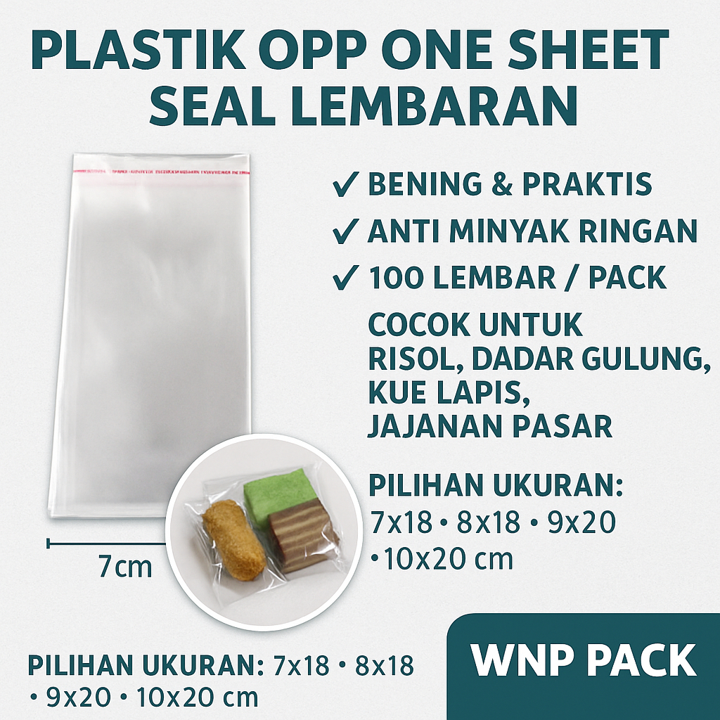 OPP Plastic One Sheet Seal Sheet – 100 Sheets | Sizes 7x18, 8x18, 9x20 ...