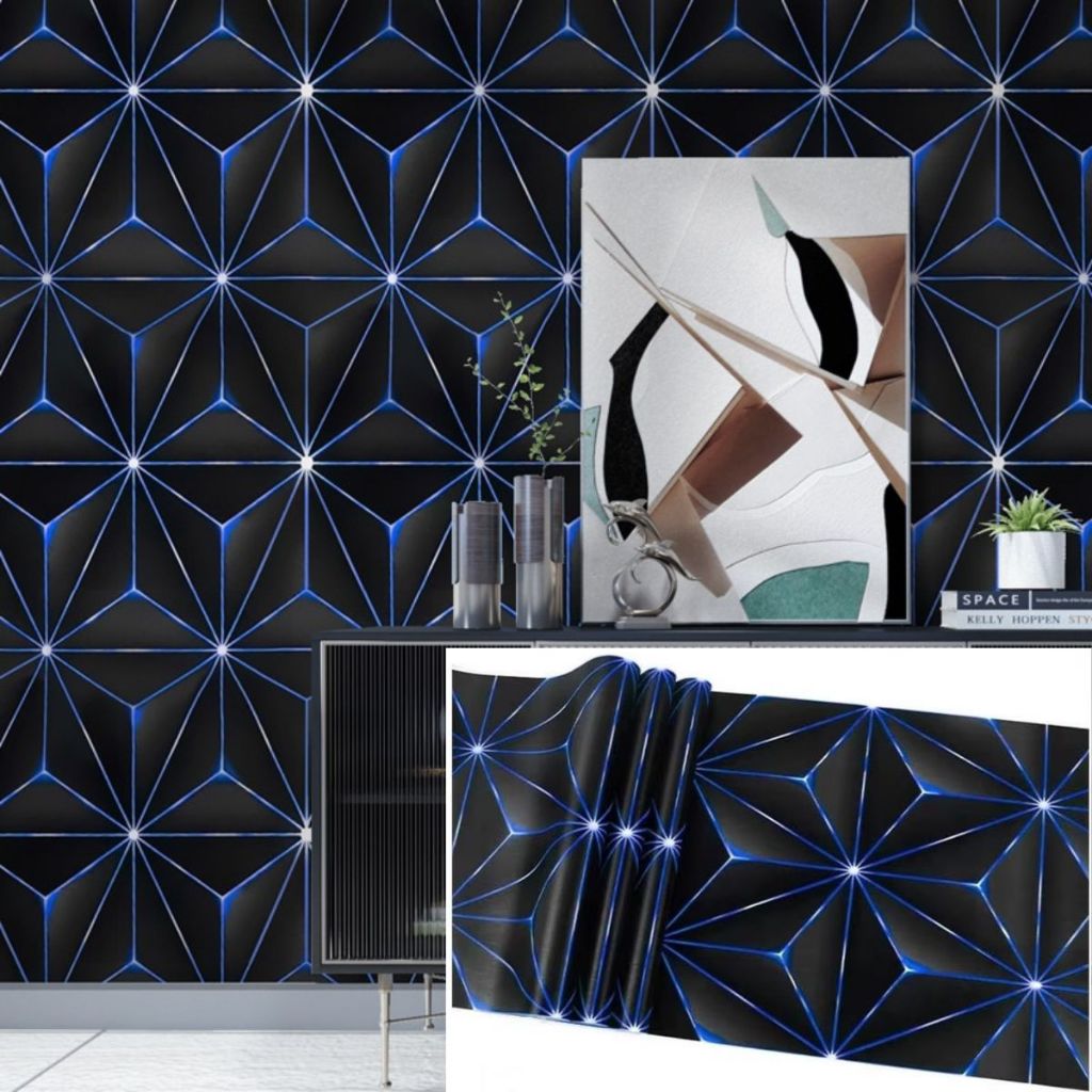 3D TRIANGLE SHINE Wall Sticker Wallpaper | Shopee Malaysia