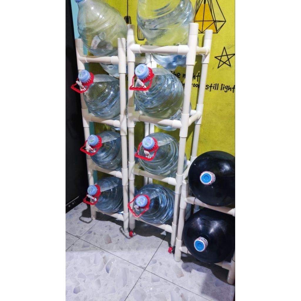 STACKING DRINKING WATER GALLON RACK / MULTIPURPOSE GALLON SHELF 2,3 AND ...