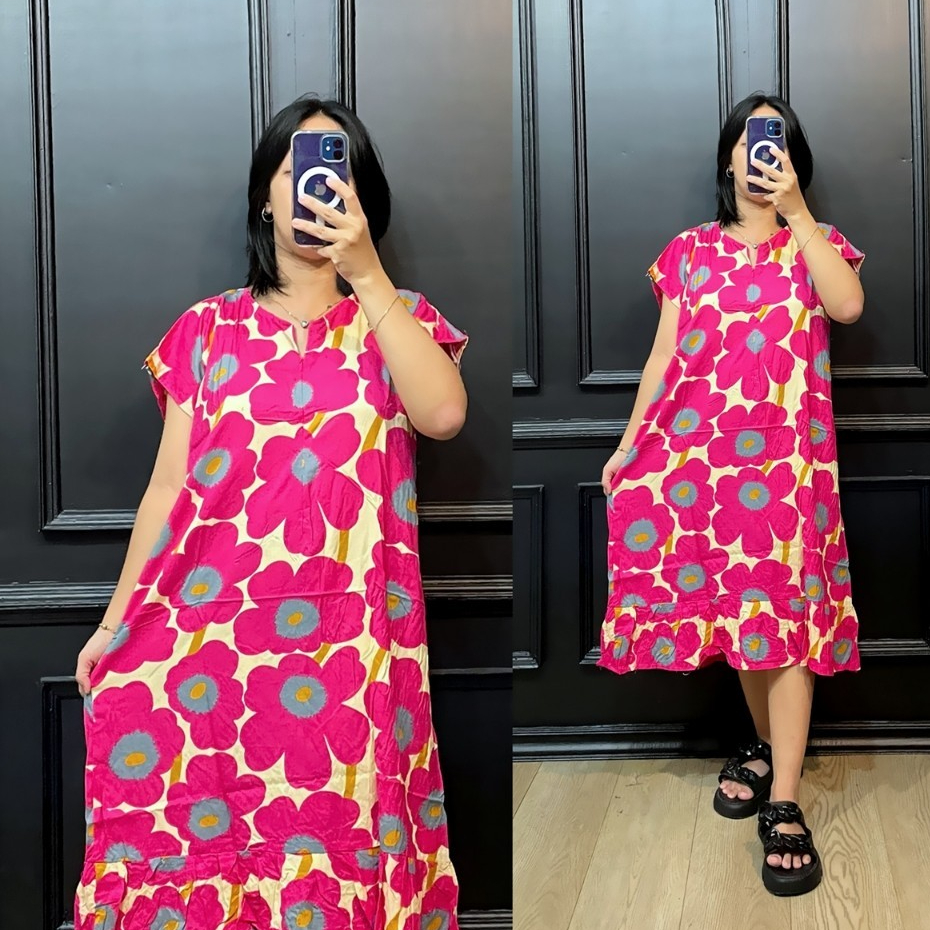 RUFFLE BUSUI Dress | VIRAL MOTIF DRESS | Modern DASTER | RAYON DRESS ...