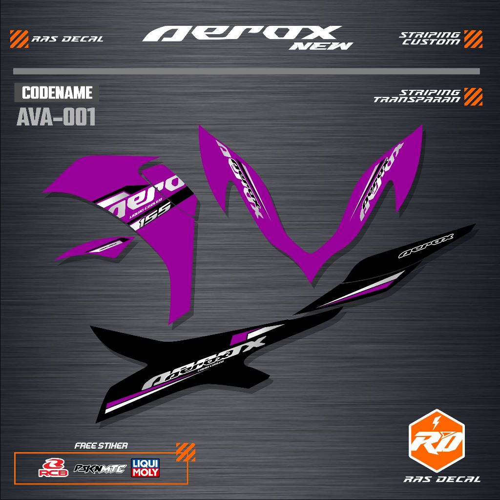 AEROX NEW 155 UV TRANSPARENT STICKER - VIETNAM STRIPING NEWEST MOTIF ...