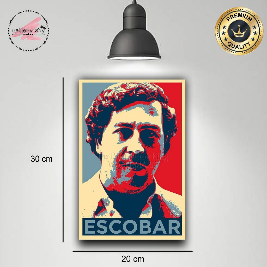 Pablo Escobar Wall Display Wooden Poster Wall Decoration 20cm x 30cm ...
