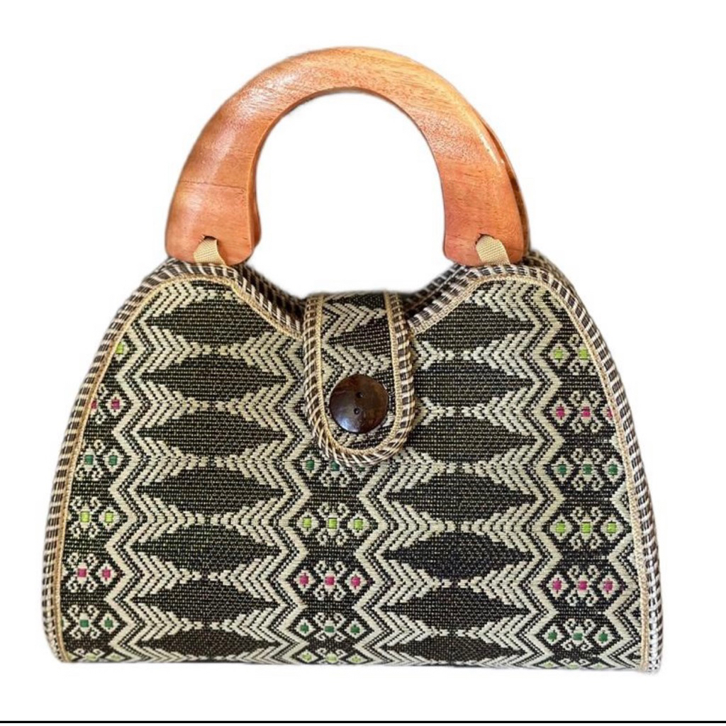 WOODEN TOTE SONGKET BAG / Pandan Woven Bag / Mendong Bag / Ethnic Bag ...