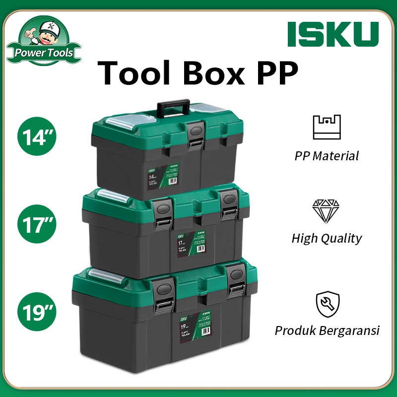 ISKU Tool Box Large 14 17 19 Inch PP Toolbox Material Tool box complete ...