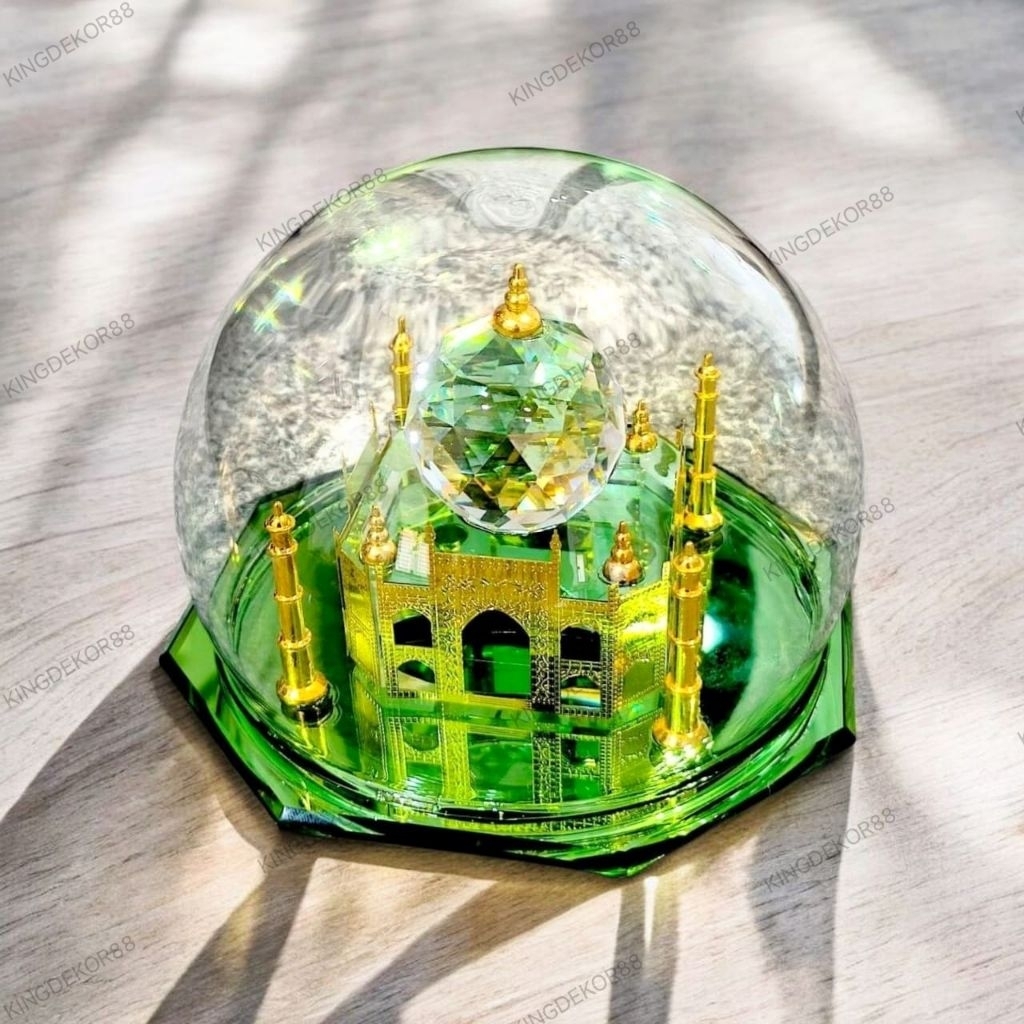 KD88 TAJ | Taj Mahal Mosque Crystal Miniature Glass Dome | Hajj and ...