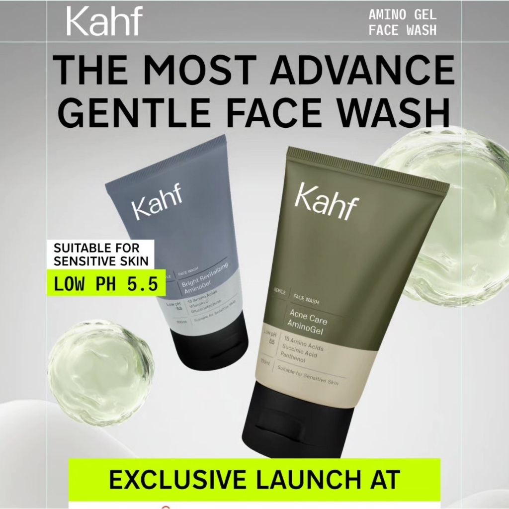 Kahf Amino Gel Low pH Gentle Face Wash | Acne Care Bright Revitalizing ...