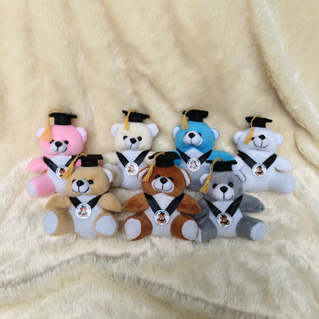 Graduation doll teddy bear/ graduation souvenir/ size 11-12cm | Shopee ...