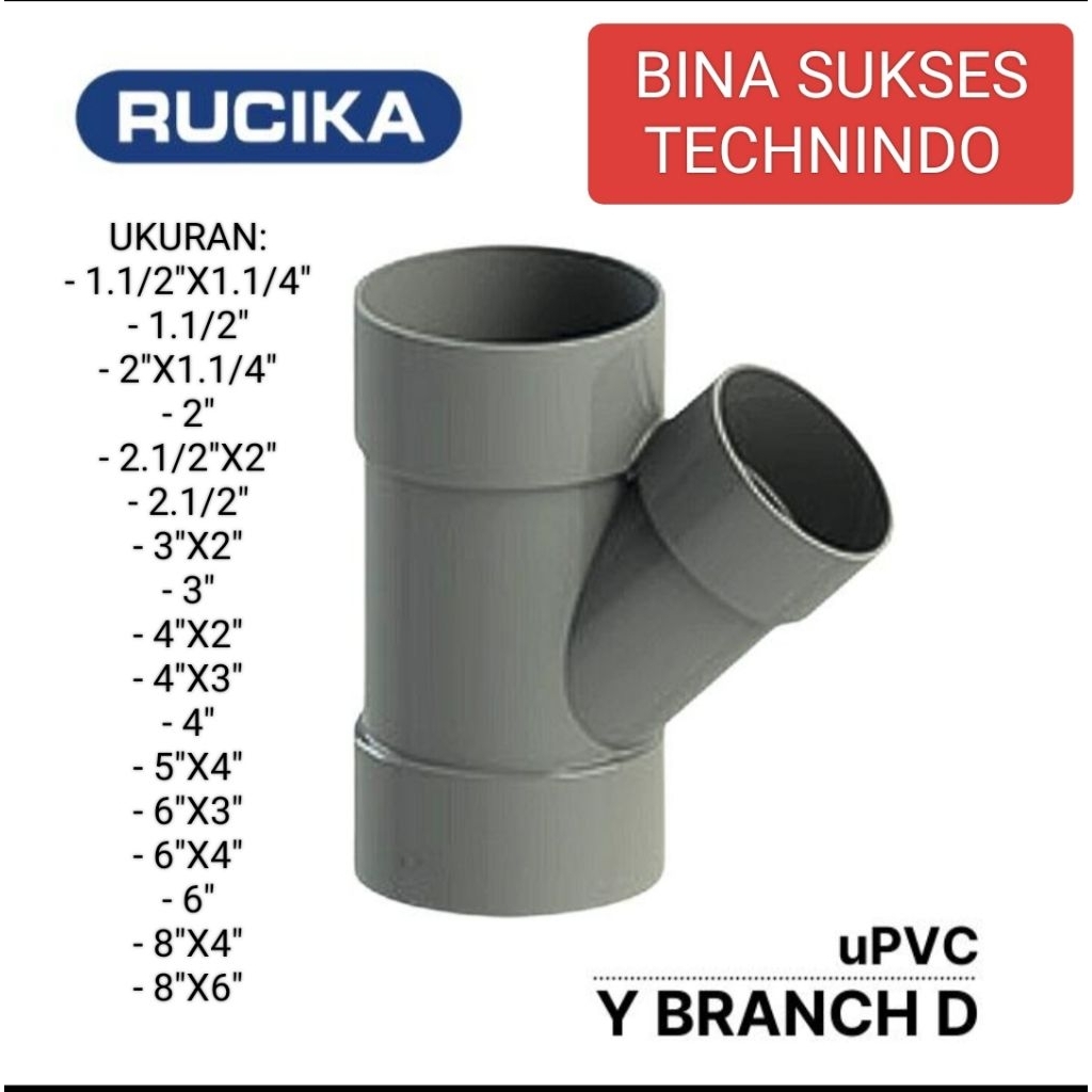 4" x 3" INCH Y - BRANCH D THIN (D - Y) uPVC RUCIKA PIPE CONNECTION ...