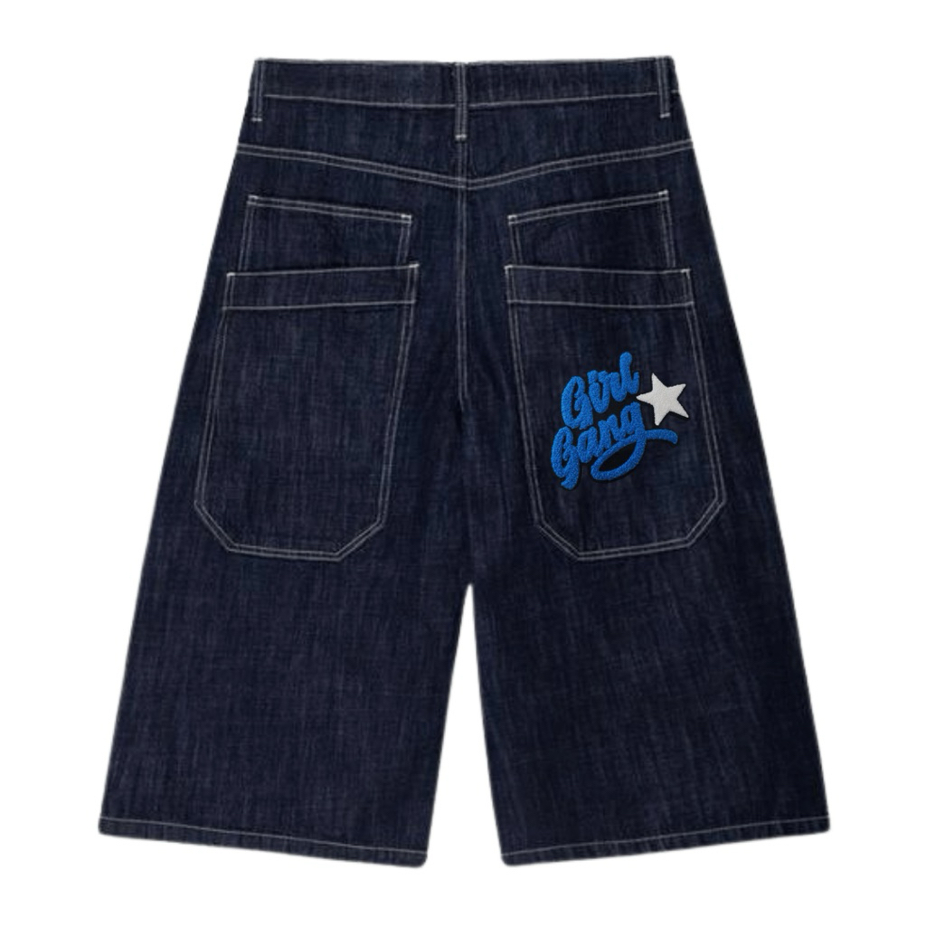Sai - Gang Jorts Pants Super Baggy Raw Denim Carpenter 3/4 Pants ...