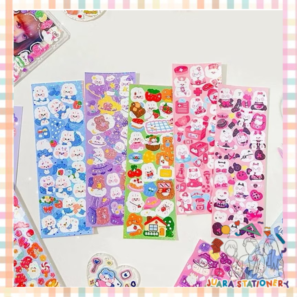 (285) 1 Sheet Glitter Cartoon Sticker / Journaling Sticker Waterproof ...