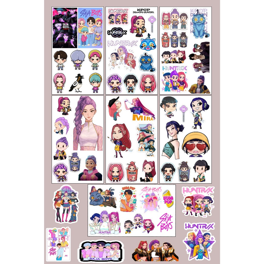 STICKER SET KPOP DEMON HUNTERS CONTENTS 61PCS HUNTRIX COLLECTION ...