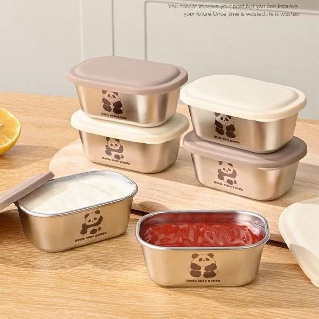 Mini 304 Stainless Sauce Container with Silicone Lid 110ml Multipurpose ...