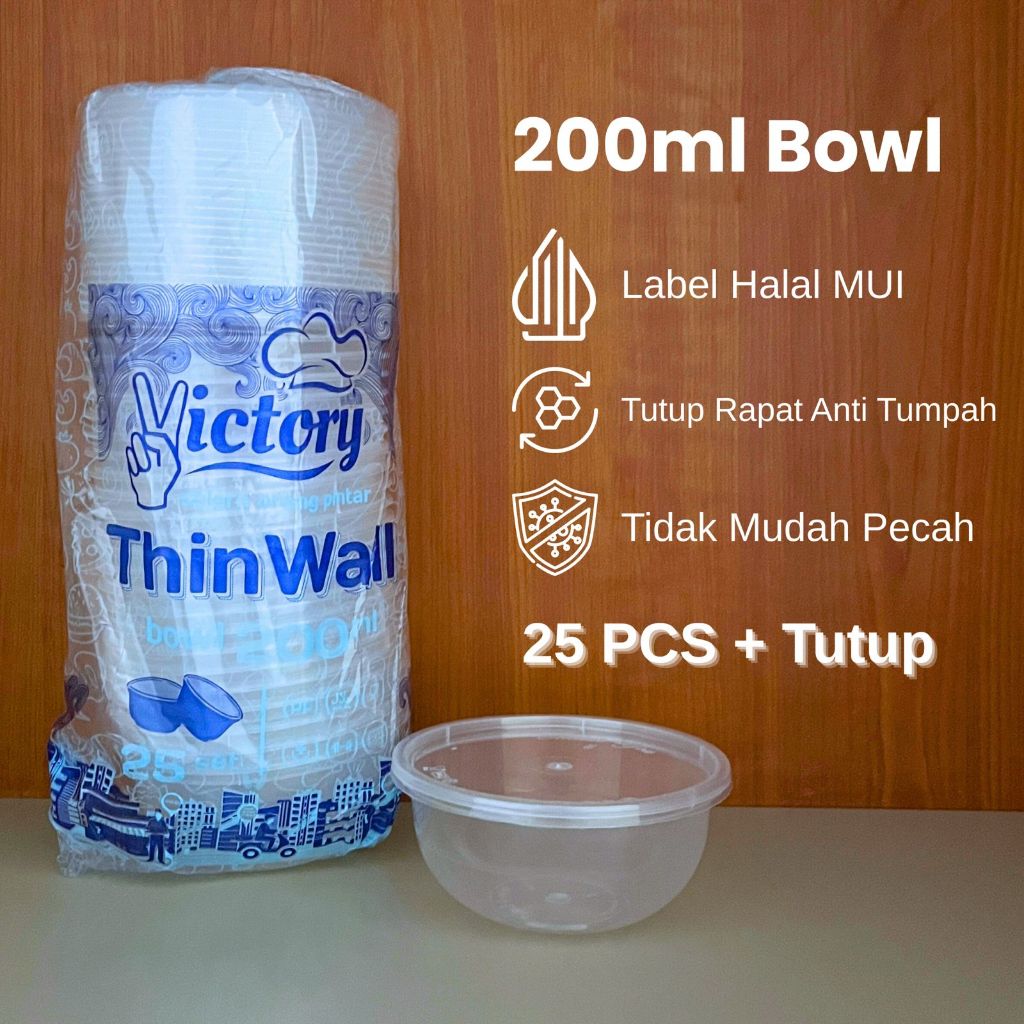 (Wholesale) Thinwall 200ml Bowl (25) Halal Microwave Resistant Fruit ...