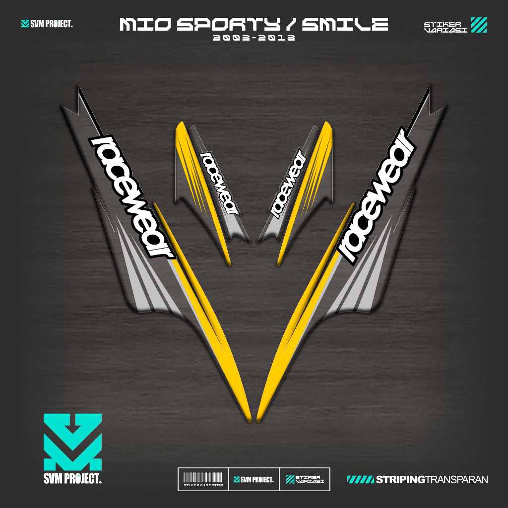 MIO SPORTY UV TRANSPARENT STRIPING MOTIF 63 YAMAHA MIO SMILE GARNIS ...