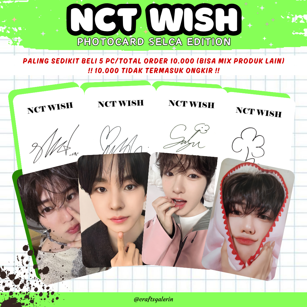 MINIMAL (MINIMUM BUY 5) PHOTOCARD NCT WISH SELCA EDITION UNOFF | Shopee ...