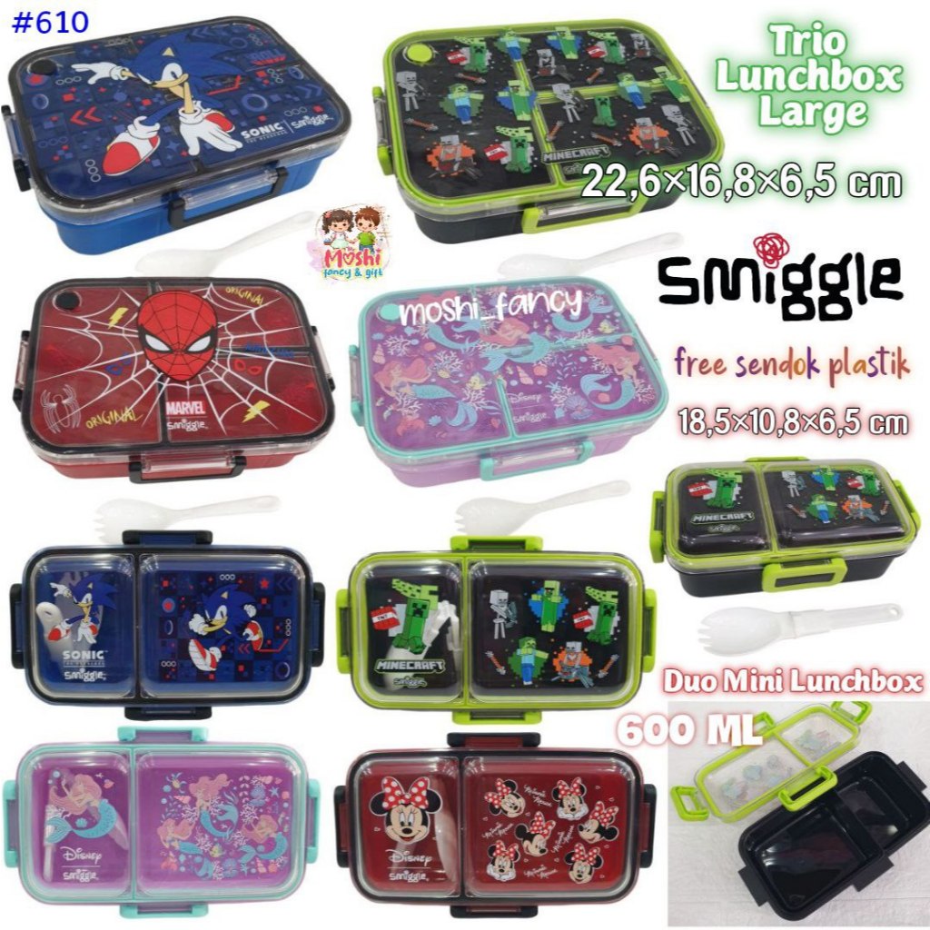 Smiggle Separator Lunch Box / Smiggle Separator Spiderman Minecraft ...