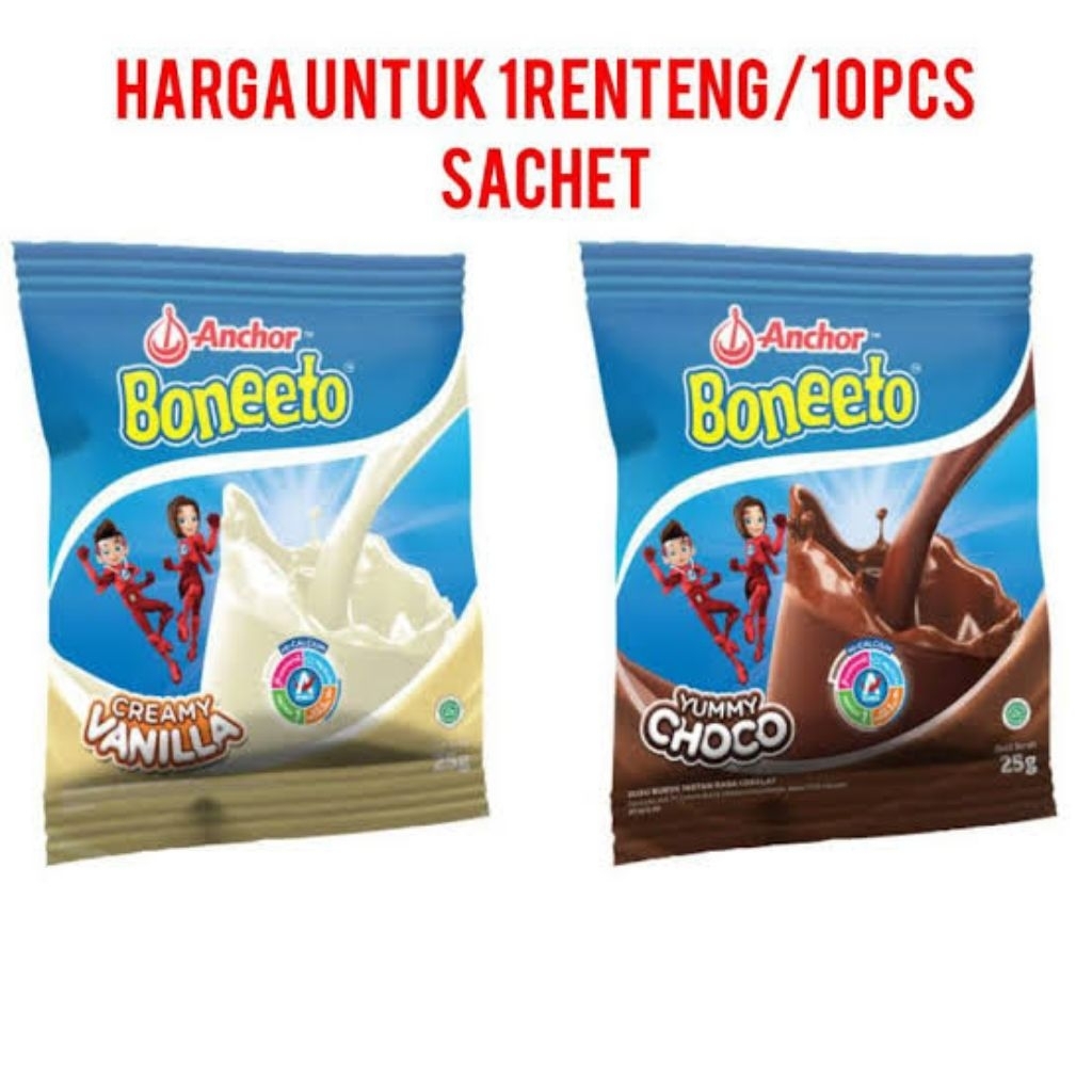 Boneeto sachet milk powder vanilla & choco flavor (25 gr x 10 sachets) | Shopee Malaysia