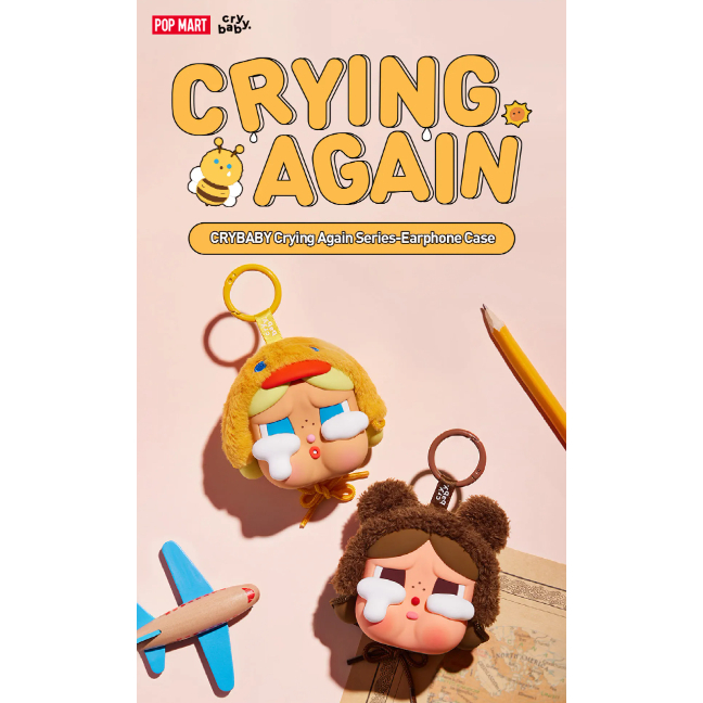 POP MART POPMART Crying Again Crybaby Earphone Case Vinyl Plush ...