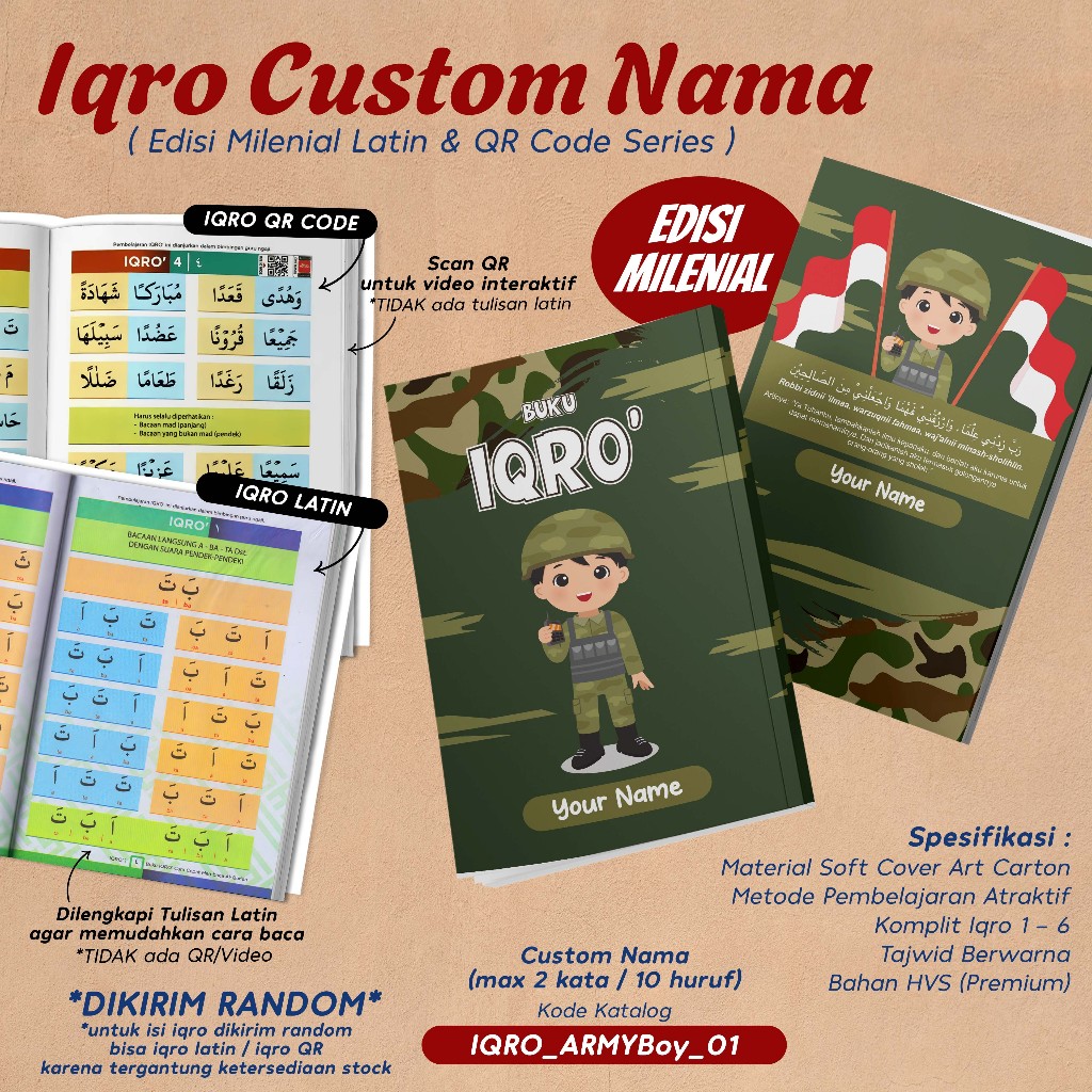 IQRO CUSTOM NAME & PHOTO - ARMY ARMY PROFESSIONAL CHARACTER DESIGN ...